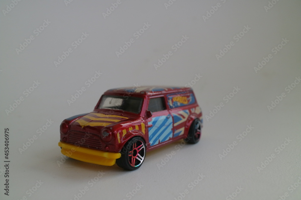 Collection of toy cars, Hot Wheels in red color. Hot Wheels is a scale ...