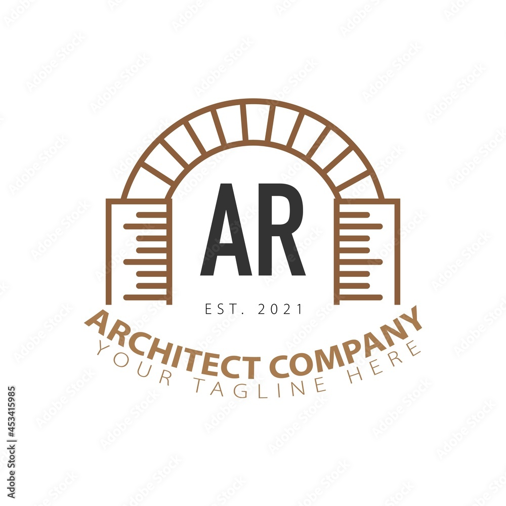 Initial Letter AR premium construction logo design template ...