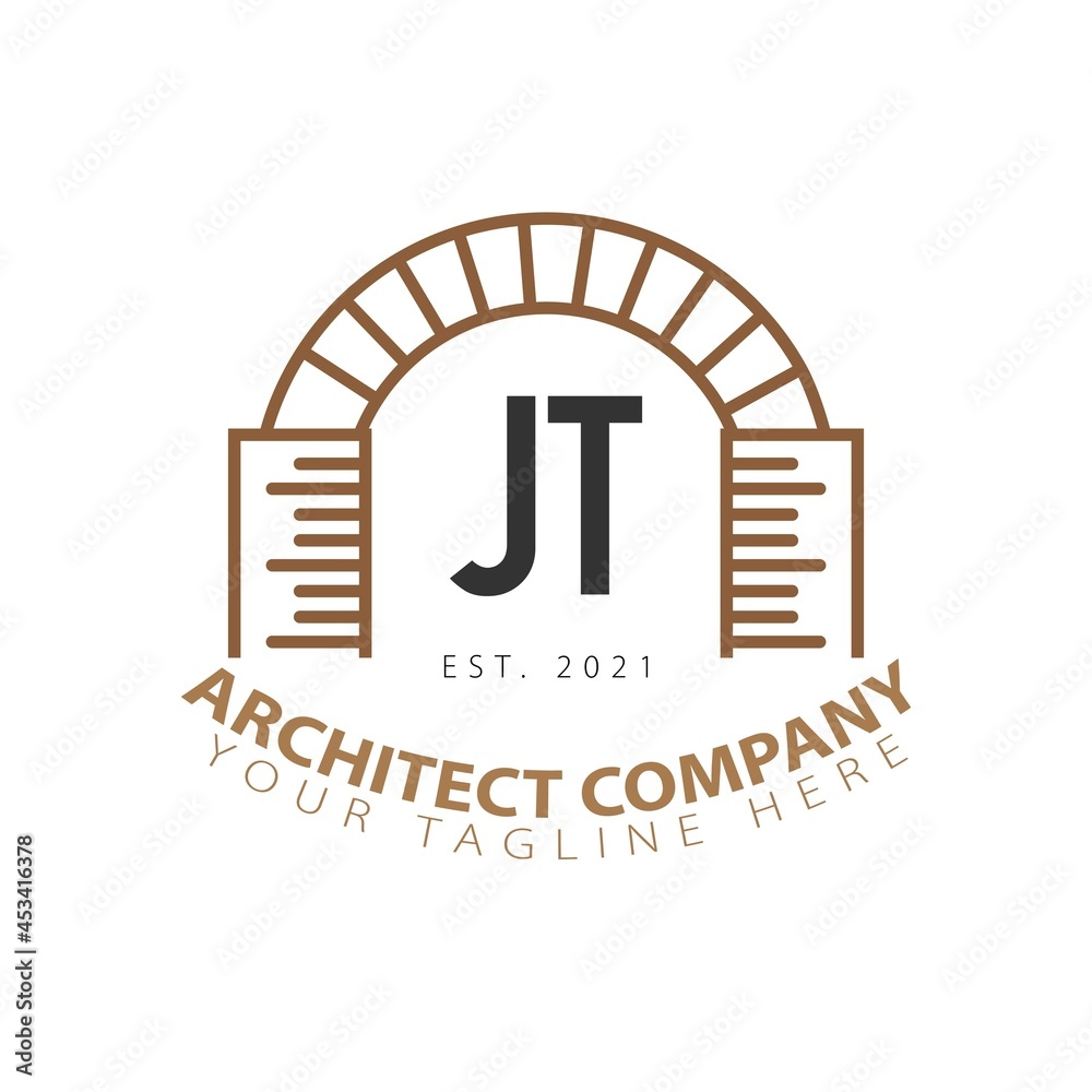 Initial Letter JT premium construction logo design template ...