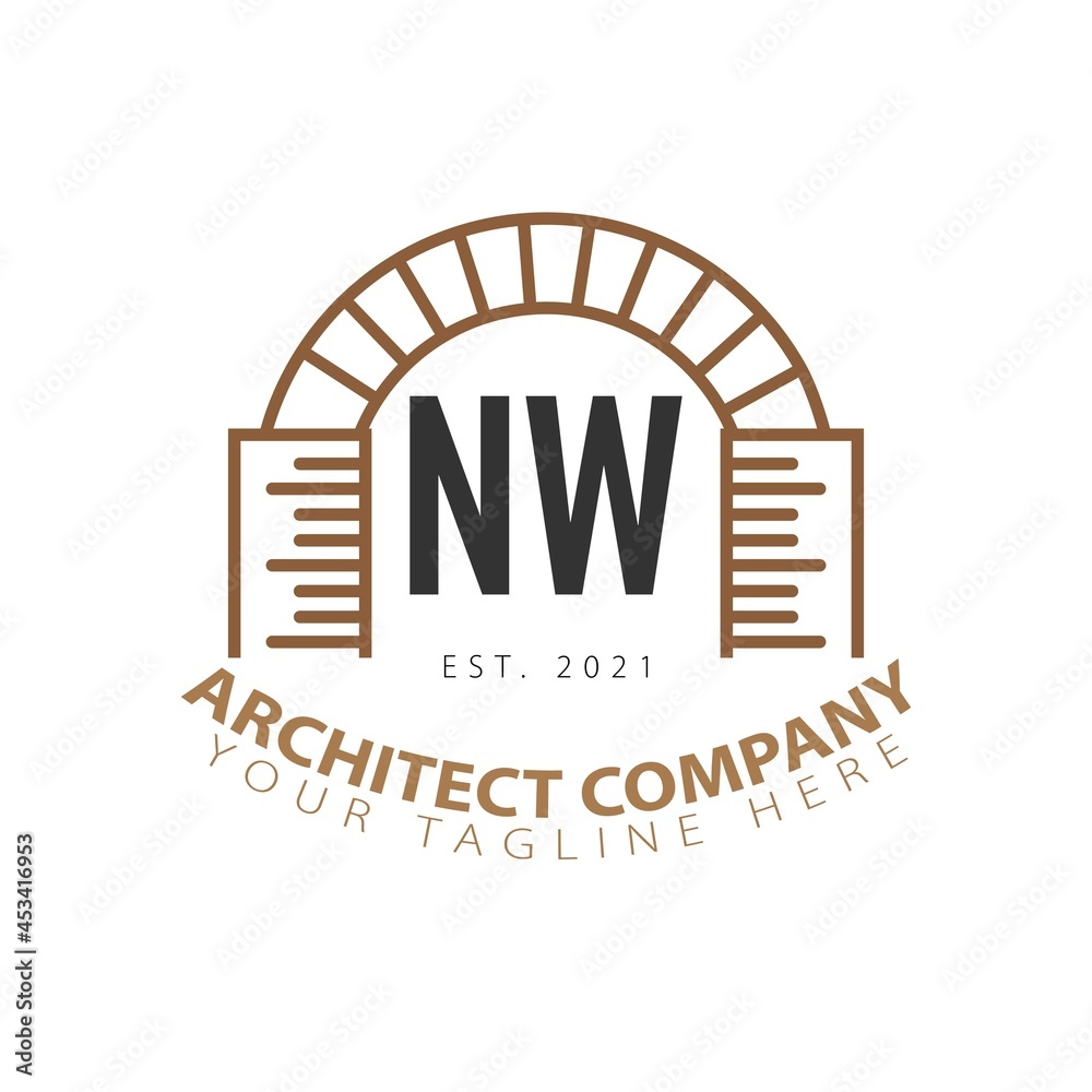 Initial Letter NW premium construction logo design template ...