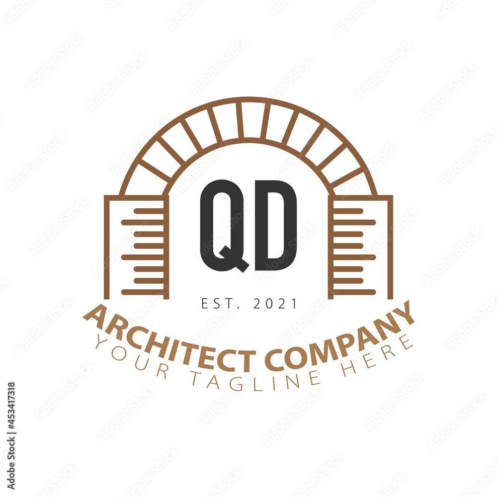 Initial Letter QD premium construction logo design template ...
