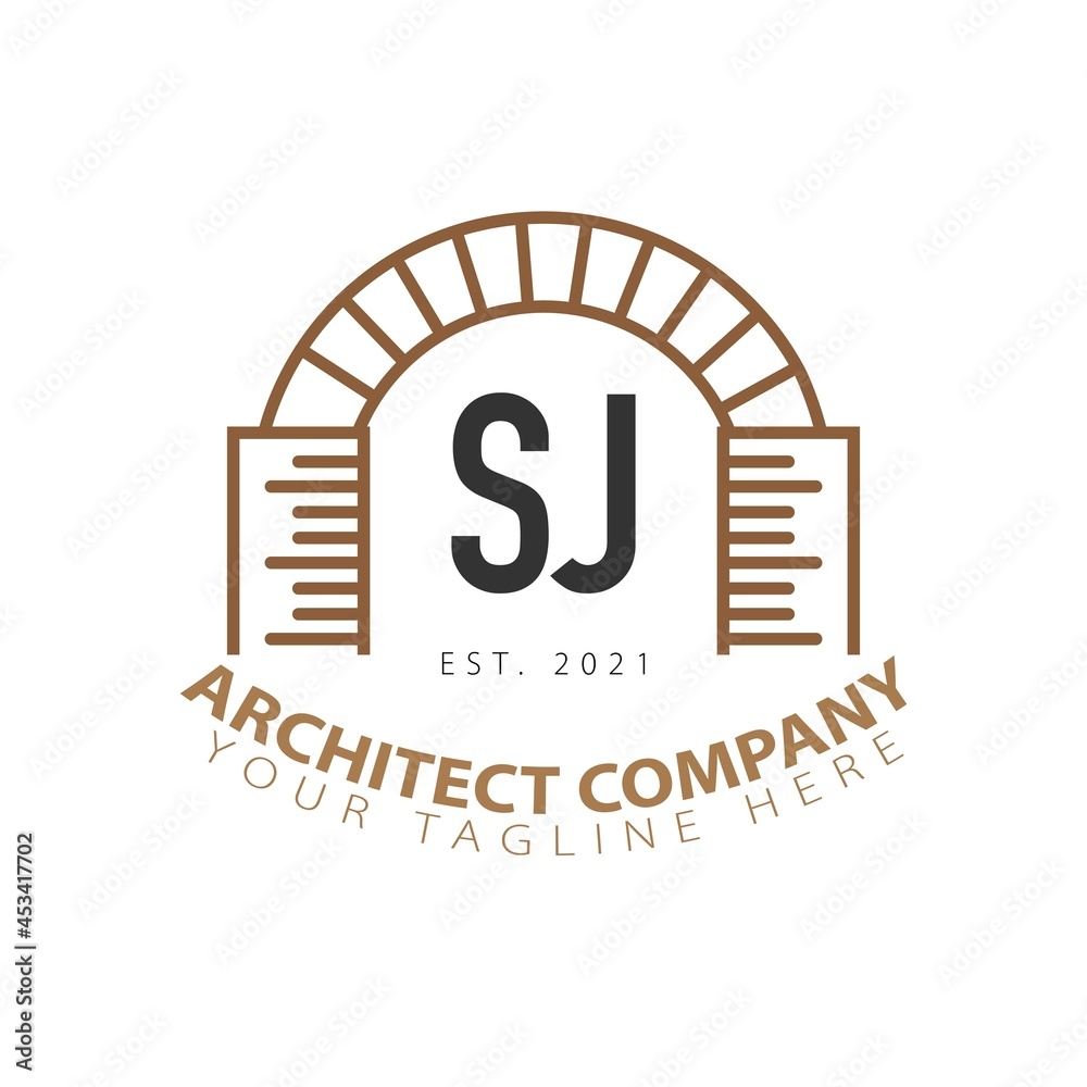 Initial Letter SJ premium construction logo design template ...