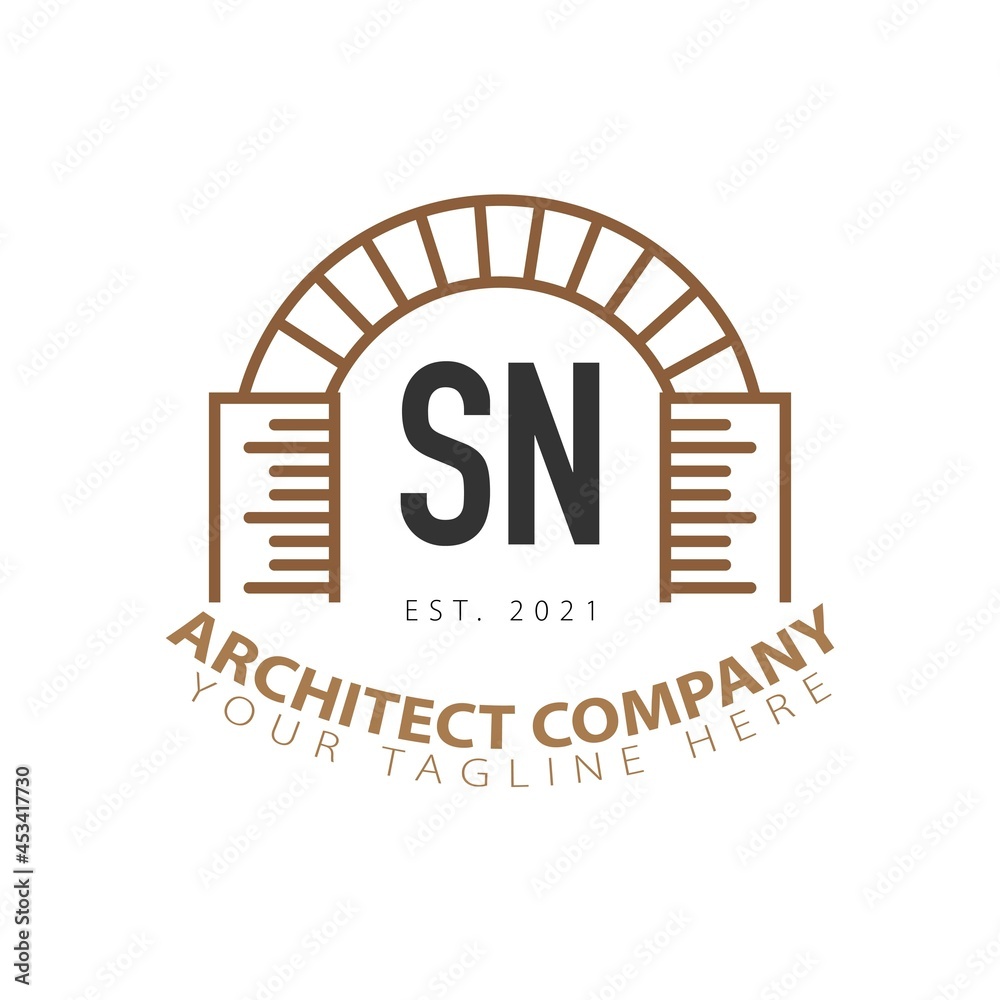 Initial Letter SN premium construction logo design template ...