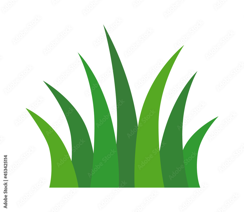Patch of green grass flat vector color icon for nature apps and ...