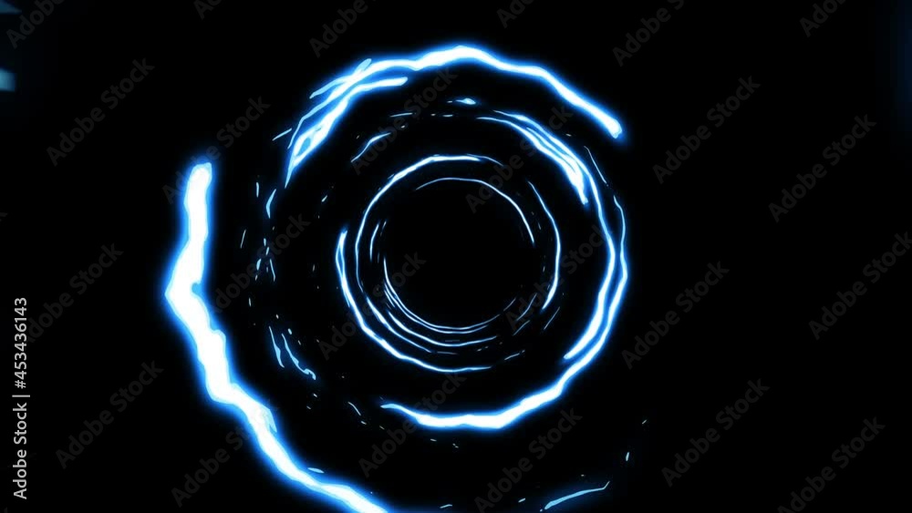 Tunnel on blue light with cartoon speed lines. Comic rays on black ...
