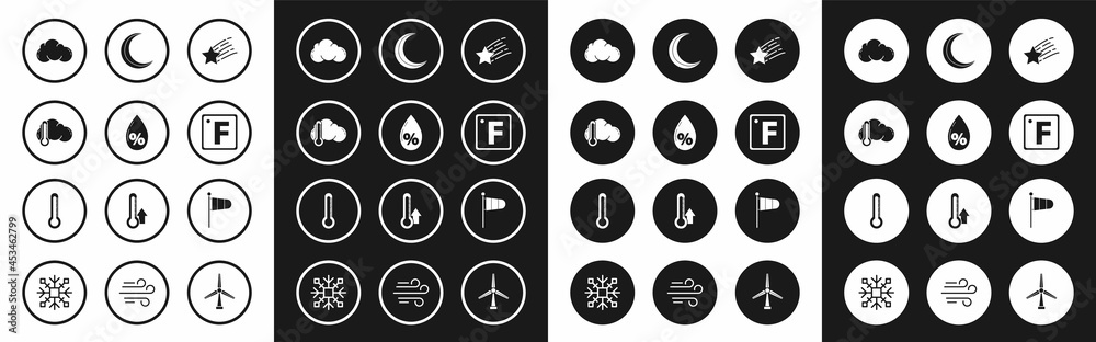 Set Falling star, Water drop percentage, Thermometer and cloud, Cloud ...