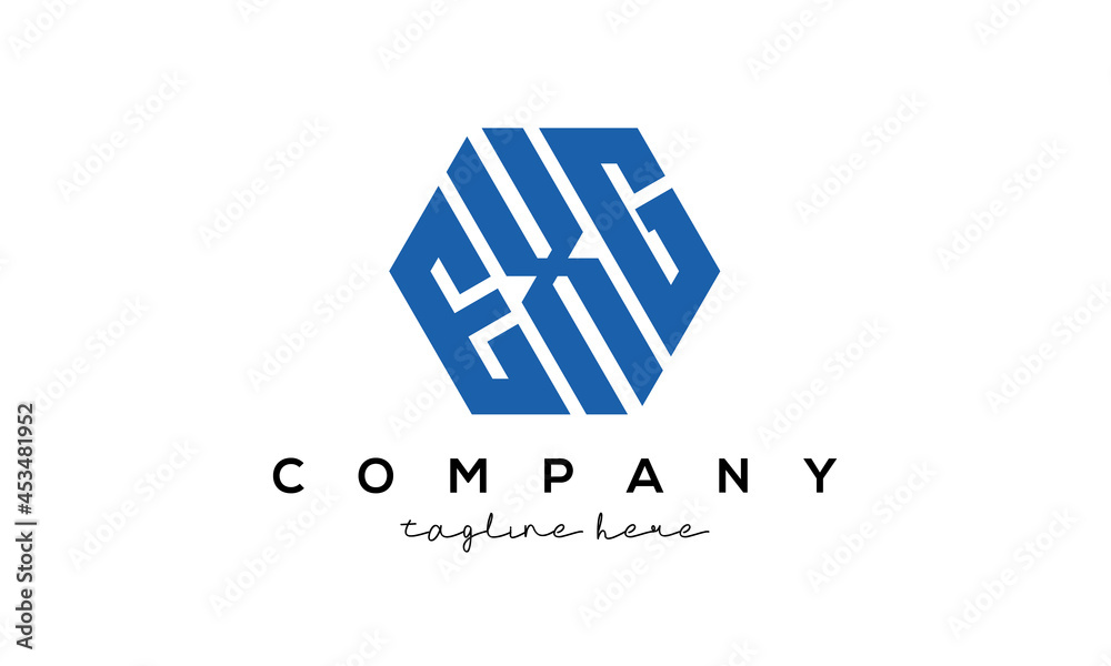 letters EXG creative polygon logo victor template Stock Vector | Adobe ...