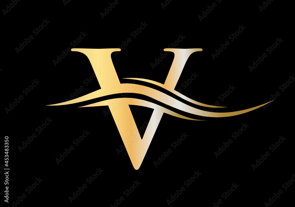 Elegant and stylish V logo design for your company. V letter logo. V ...
