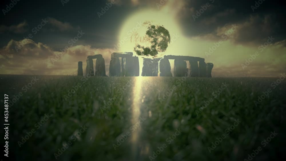 Full moon over Stonehenge. Artistic interpretation of what a bigger ...