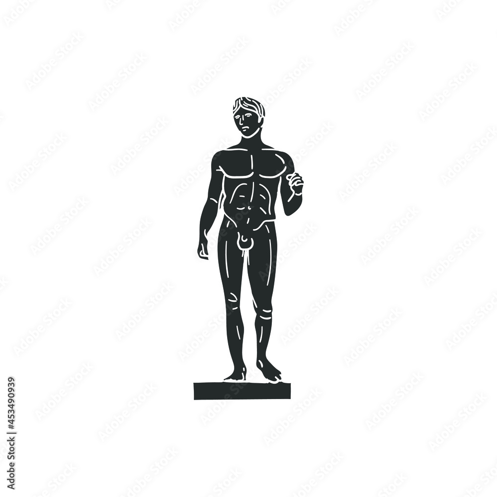 Doryphóros Statue Icon Silhouette Illustration. Polykleitos Sculpture ...