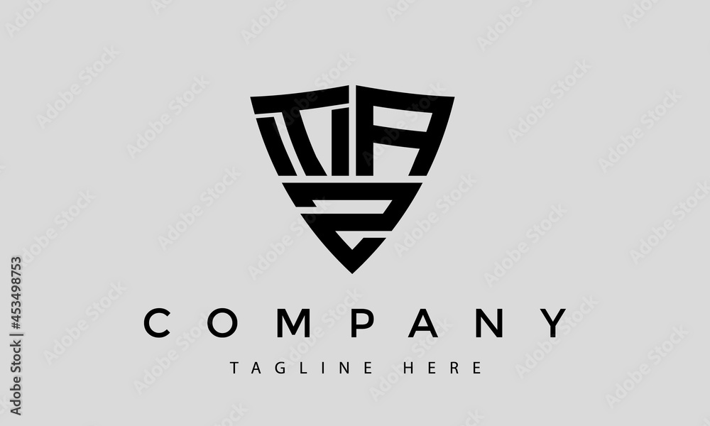 TAZ letters creative logo with shield Stock Vector | Adobe Stock