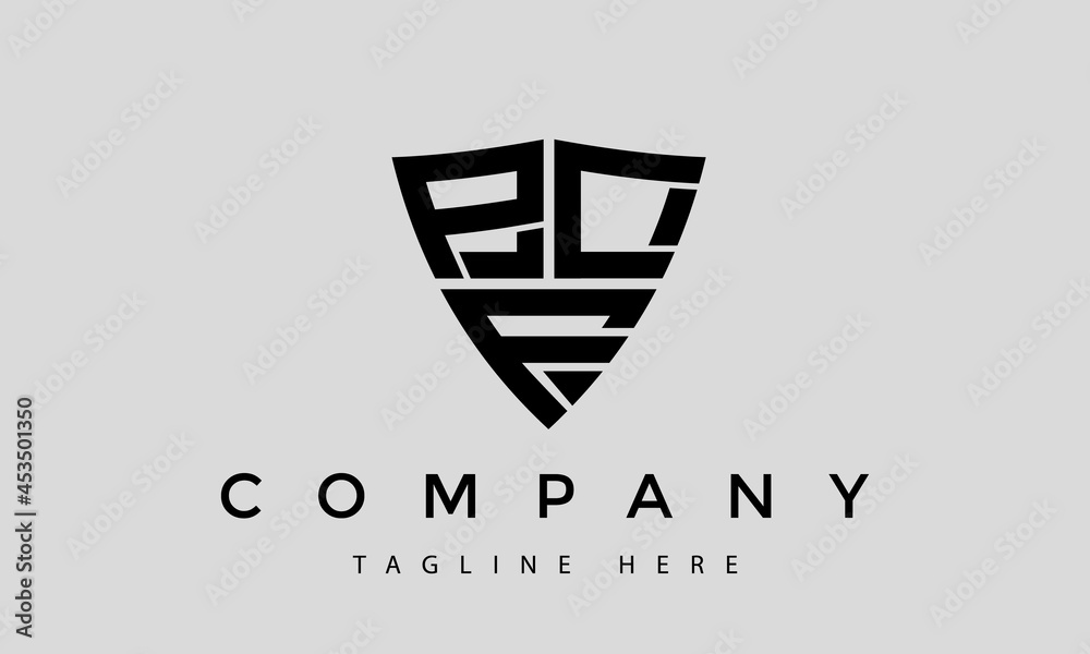 PCF letters creative logo with shield Stock Vector | Adobe Stock