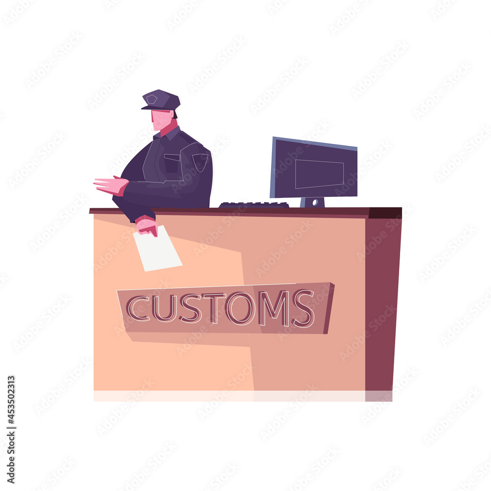 Customs Flat Illustration Stock Vector | Adobe Stock