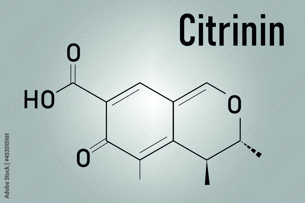 Skeletal formula of Citrinin mycotoxin molecule. Stock Vector | Adobe Stock