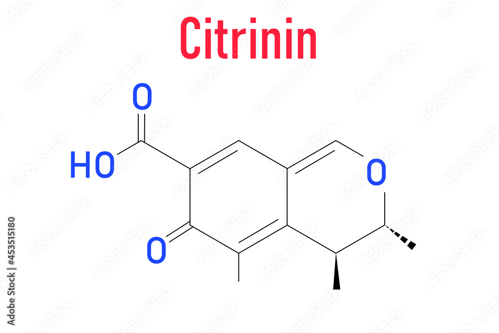 Skeletal Formula Of Citrinin Mycotoxin Molecule Stock Vector Adobe Stock