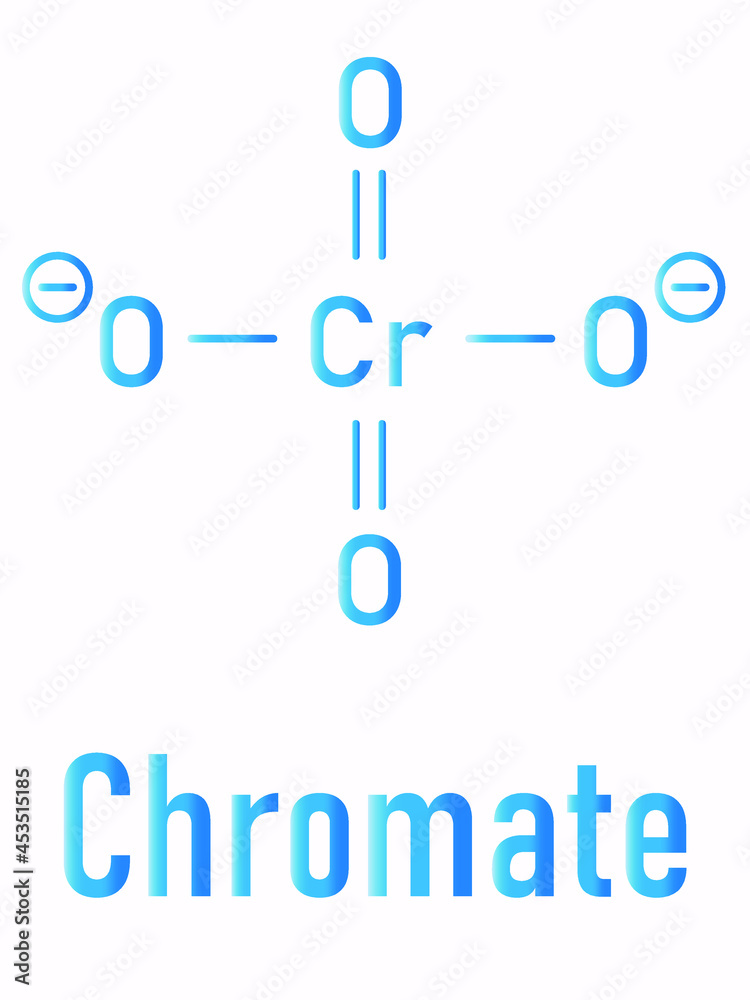 Skeletal formula of Chromate anion, chemical structure. Stock Vector ...
