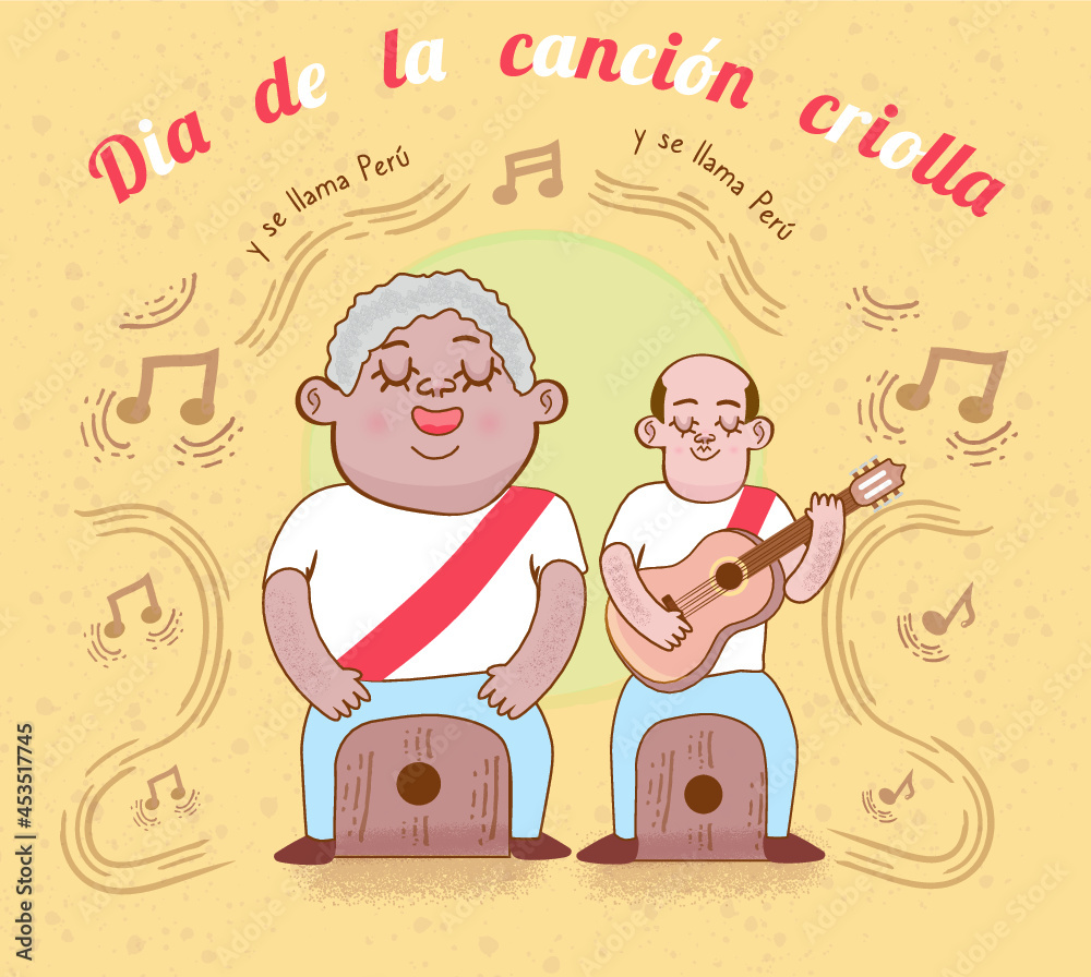 Dia de la cancion criolla peruana cantantes peruanos vector de Stock ...