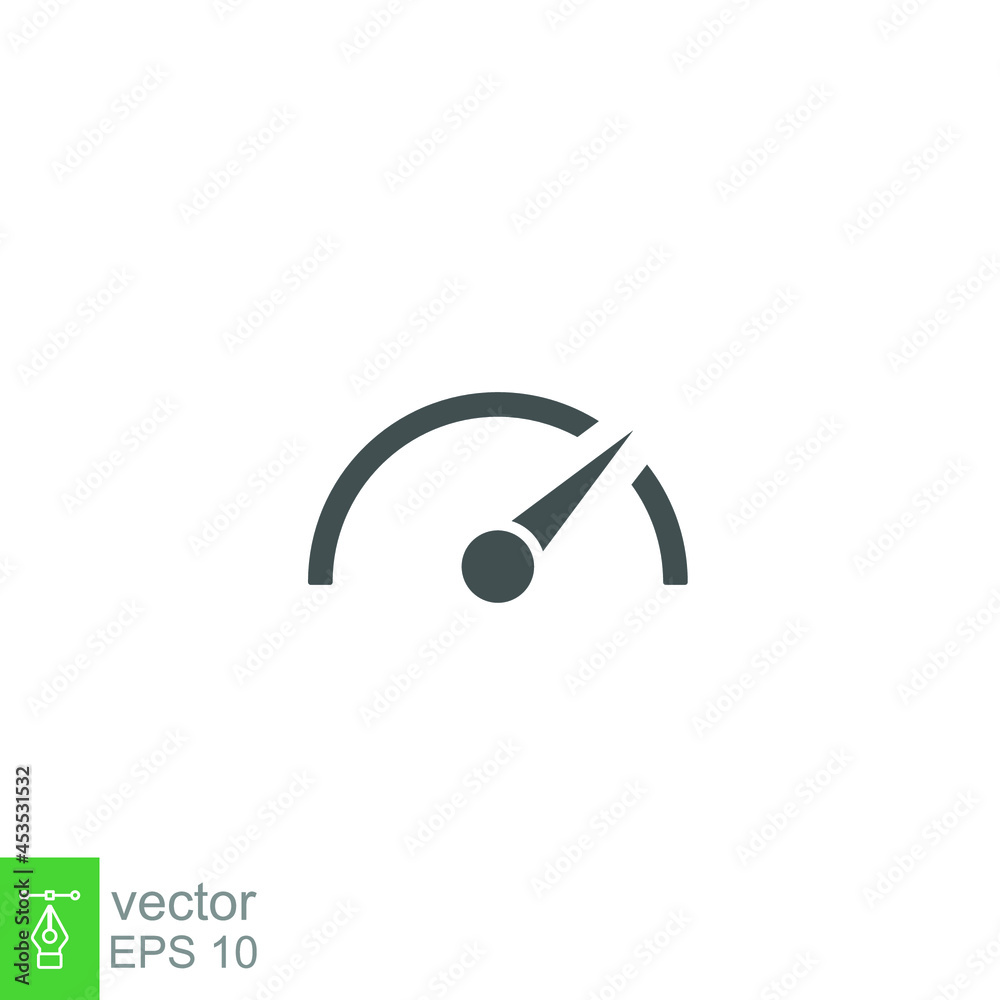 speedometer icon line, outline, silhouette. Tachometer measurement ...