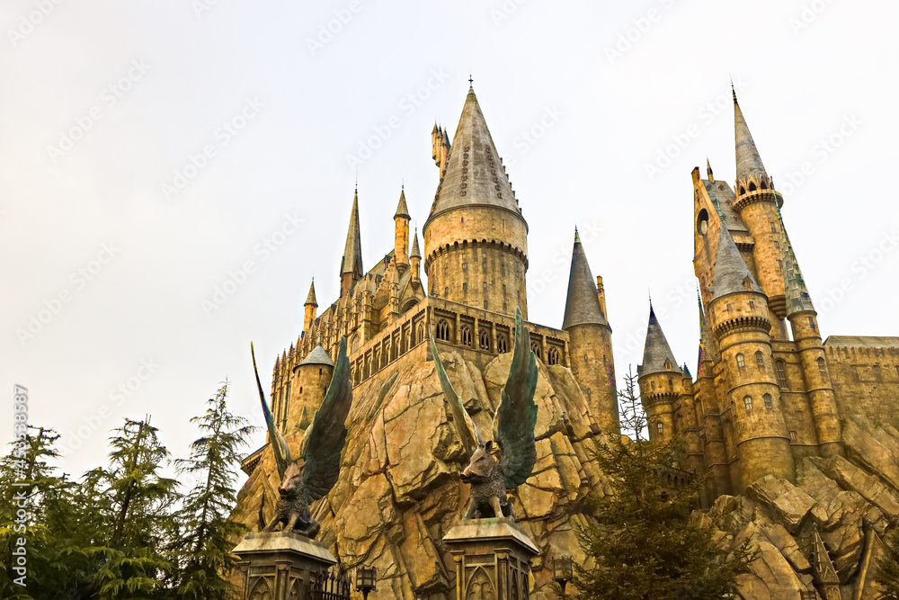 Osaka, Japan - Nov 5, 2020: Hogwarts castle at the Wizarding World of ...