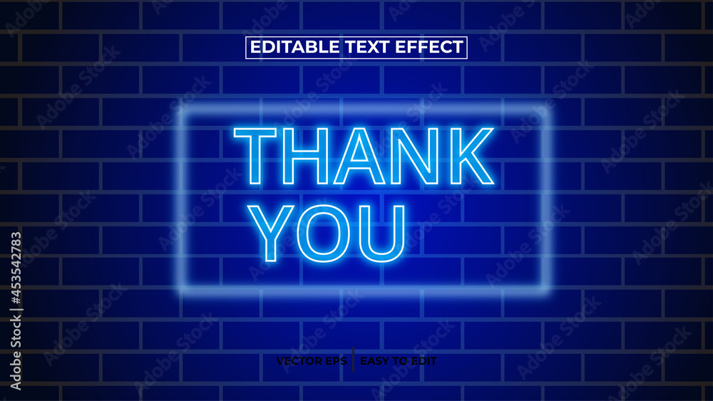 Thank You 3d Light Effect editable text effect template style Premium ...