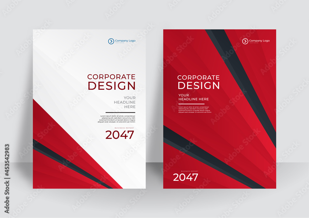 abstract red black geometric brochure design template. red black ...
