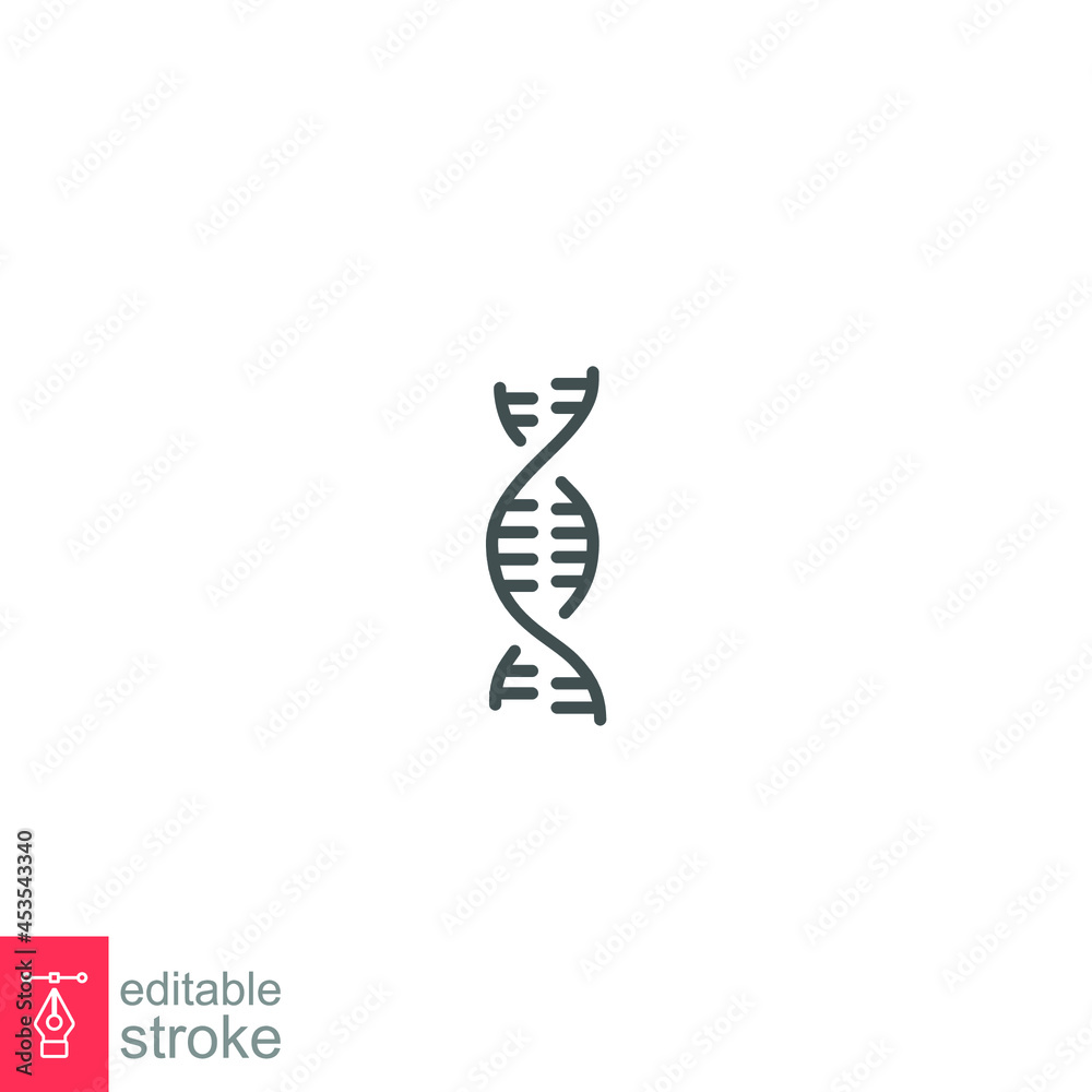 RNA icon, biology, chromosome, DNA. Genetic code symbol Outline style ...