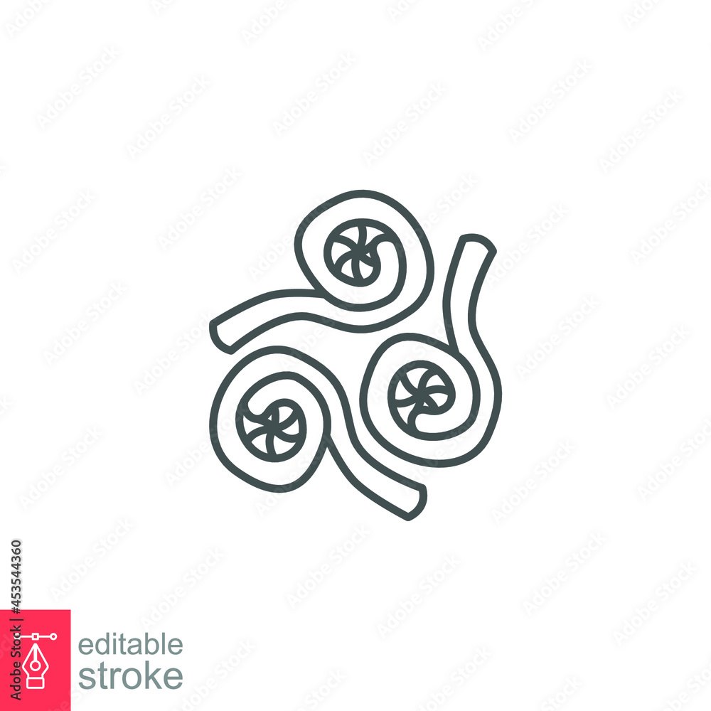 fiddleheads icon. fresh nature organic vegetable food salad herbs ...