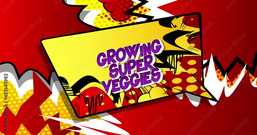Growing Super Veggies. Motion poster, invitation. 4k animated Comic ...