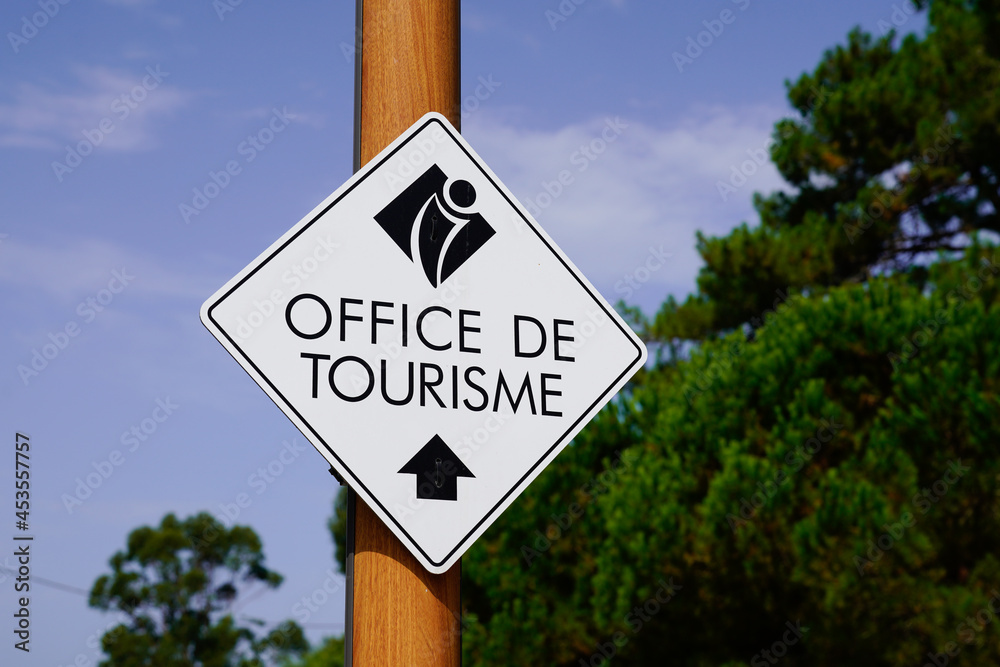 office de tourisme logo sign and text brand arrow panel road means ...