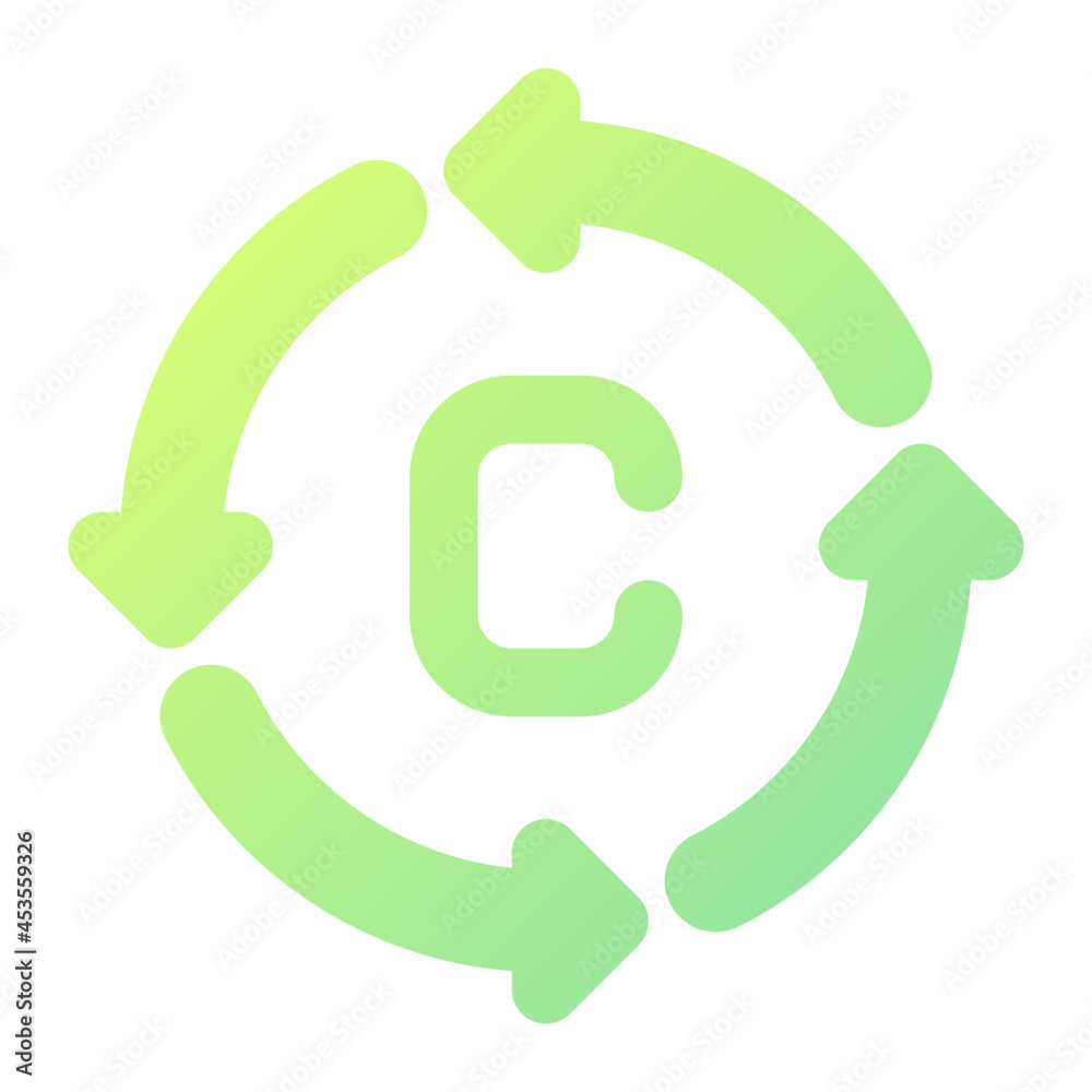 Carbon Cycle Icon Illustration Stock Vector | Adobe Stock