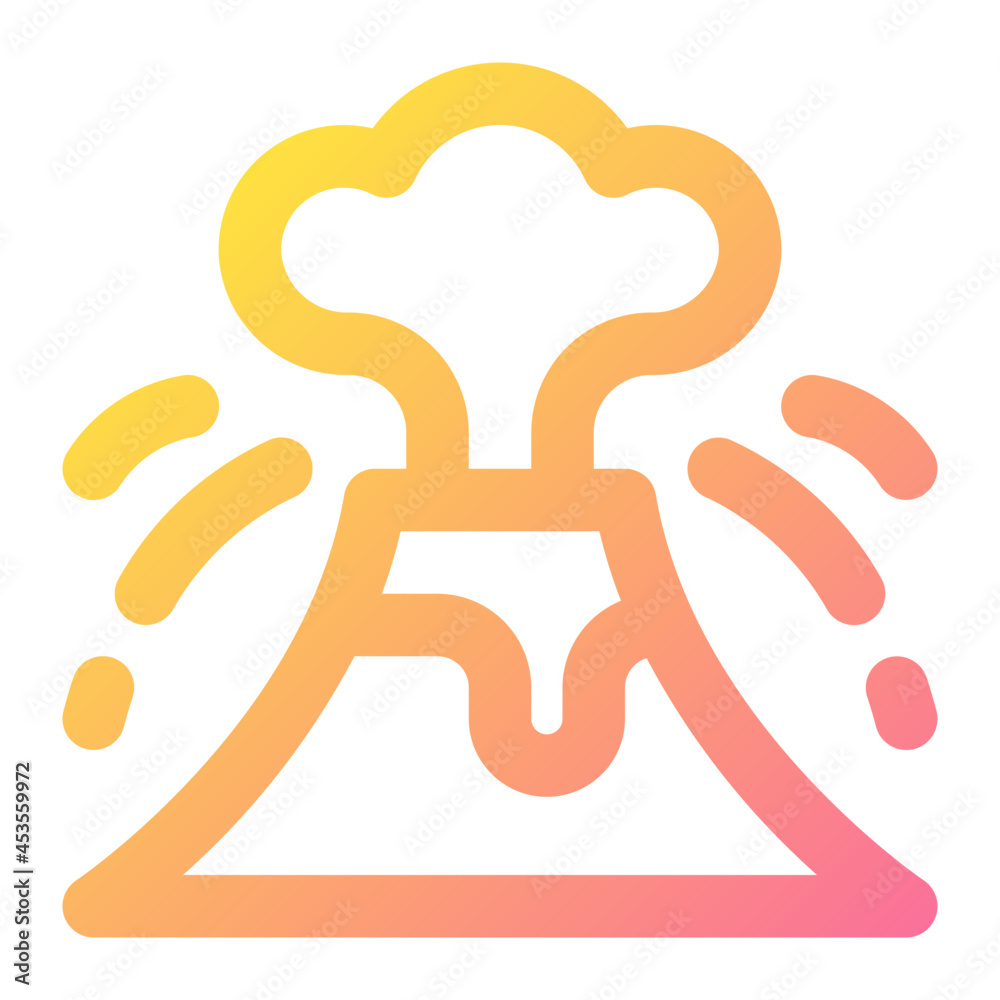 Volcano Eruption Icon Illustration Stock Vector | Adobe Stock