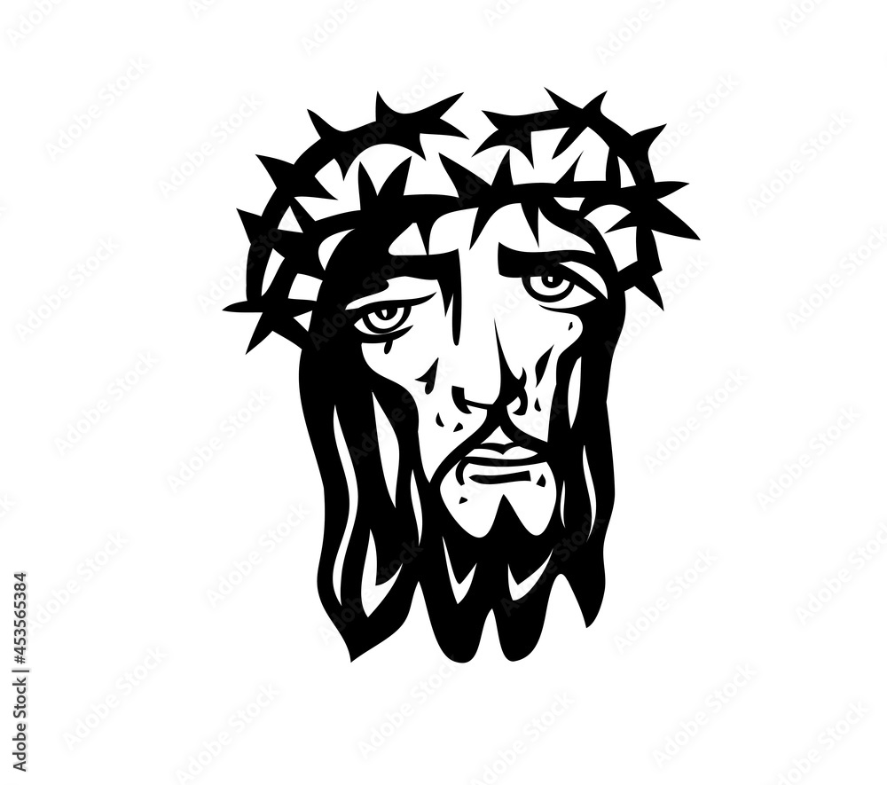 Jesus Face, art vector design Stock Vector | Adobe Stock