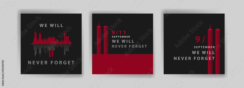 Social media post template to commemorate the September 11 attacks ...
