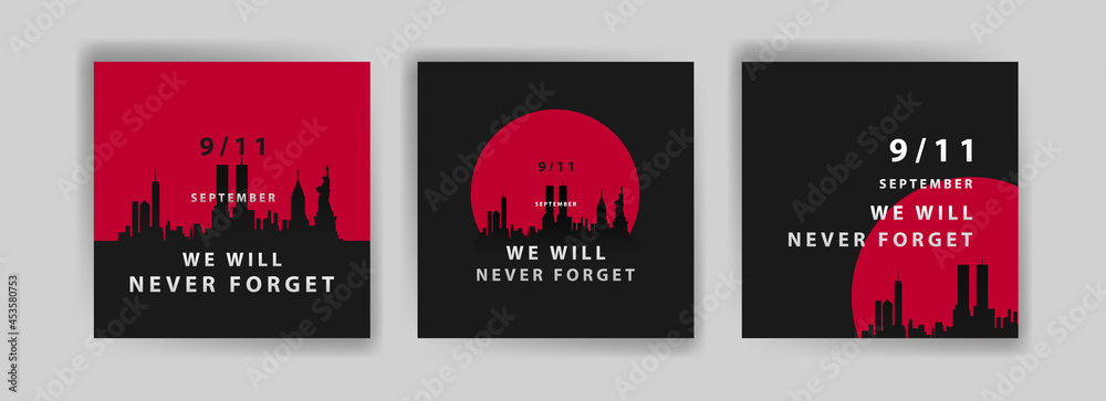 Social media post template to commemorate the September 11 attacks ...
