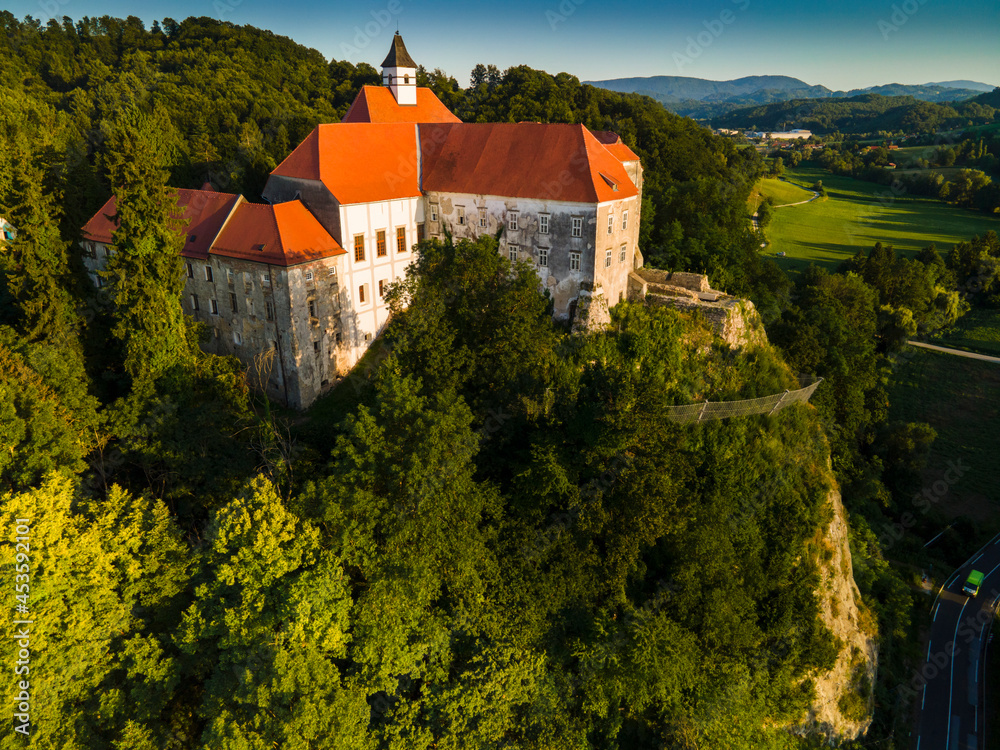 Borl Castle in Dolane Slovenia at Hill Top at Drava River Bank. Gestapo ...