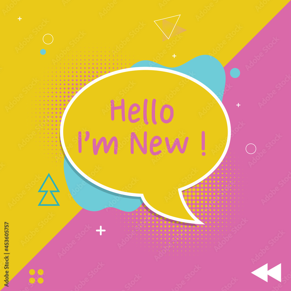 PrintSpeech Bubble with the words Hello I Am New for Introduce yourself ...
