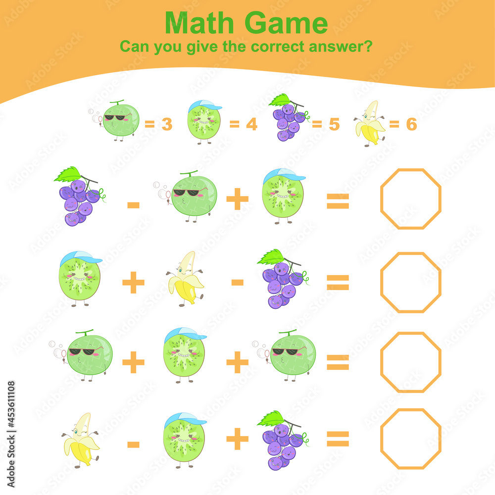 Fruit Counting Math Worksheet. Math Worksheet for Preschool ...