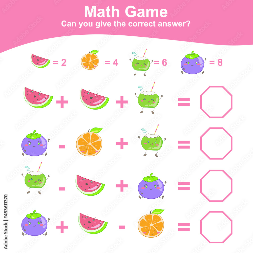 Fruit Counting Math Worksheet. Math Worksheet for Preschool ...