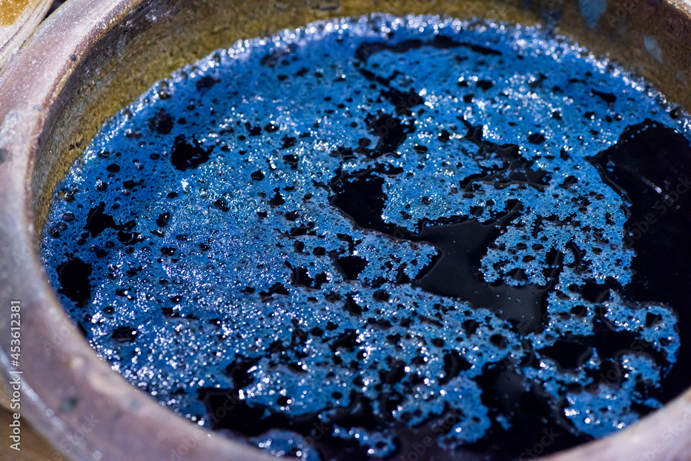 Indigo-blue or king of the dyes on nature background. Stock Photo ...