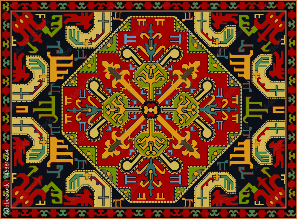 Persian carpet original design, tribal vector texture. Easy to edit and ...