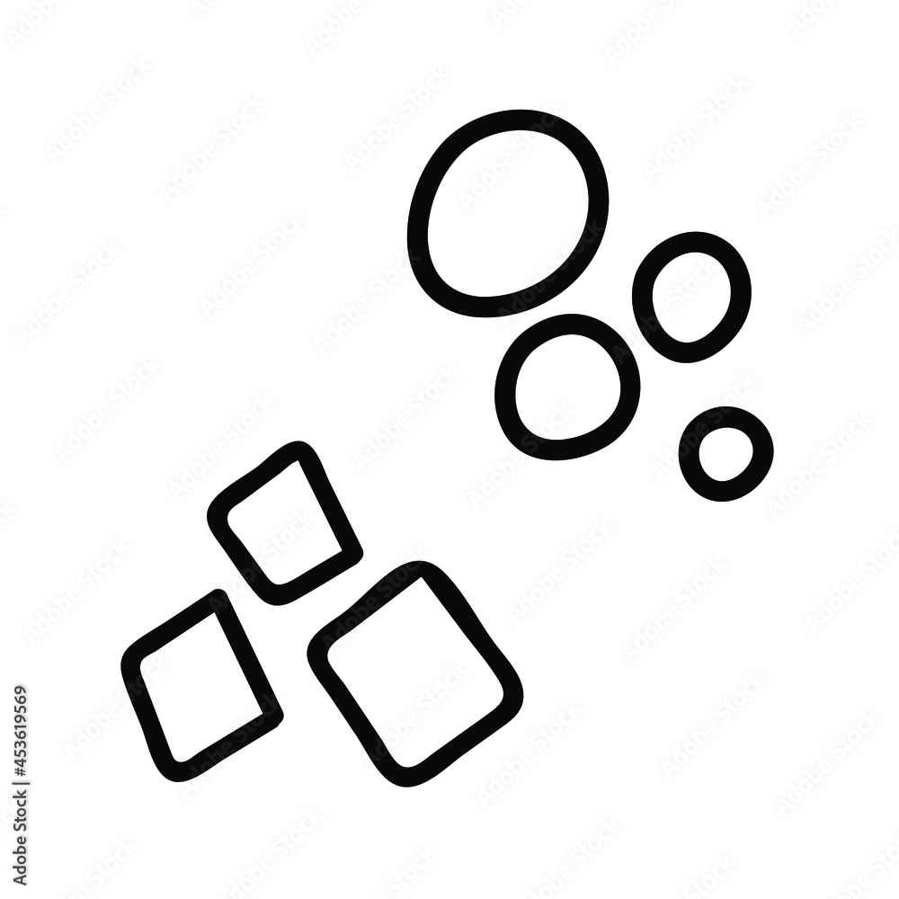 Set of fillers for doodle art. Circles and squares. Hand-drawing vector ...