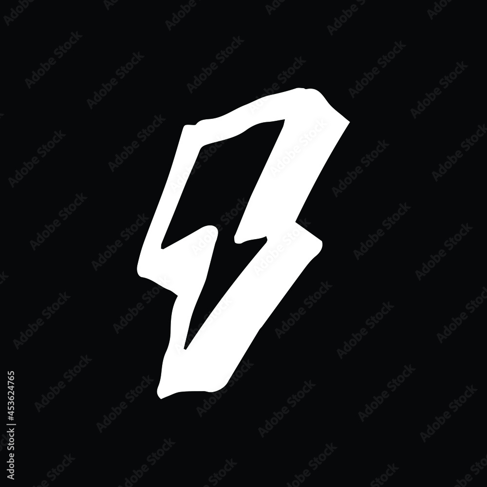 thunder icon vector for logo and symbol. simple and minimalist doodle ...