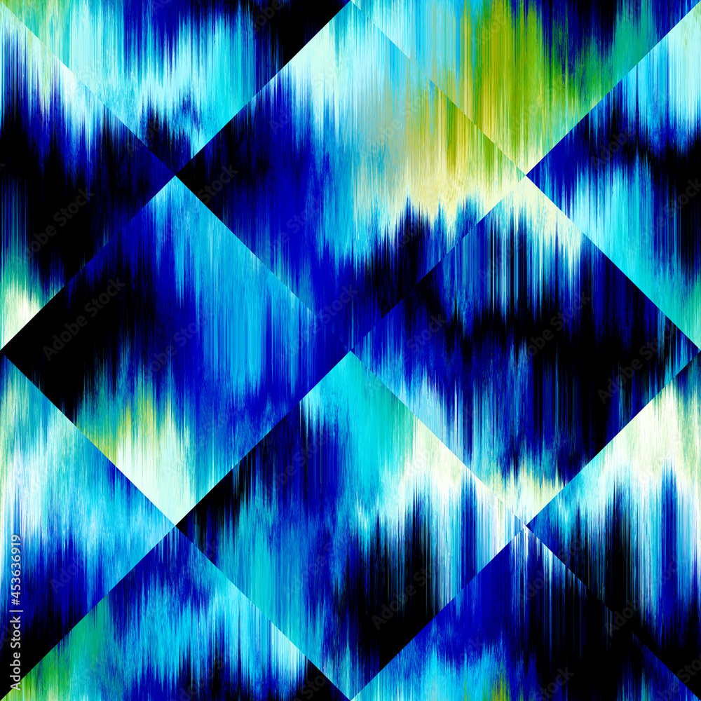 Glitch tie dye geometric glitch texture background. Seamless liquid ...