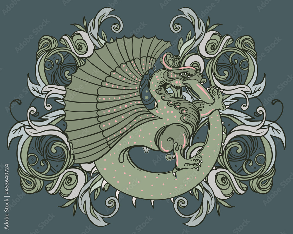 Ouroboros. Serpent or dragon eating its own tail. Ancient symbol of ...