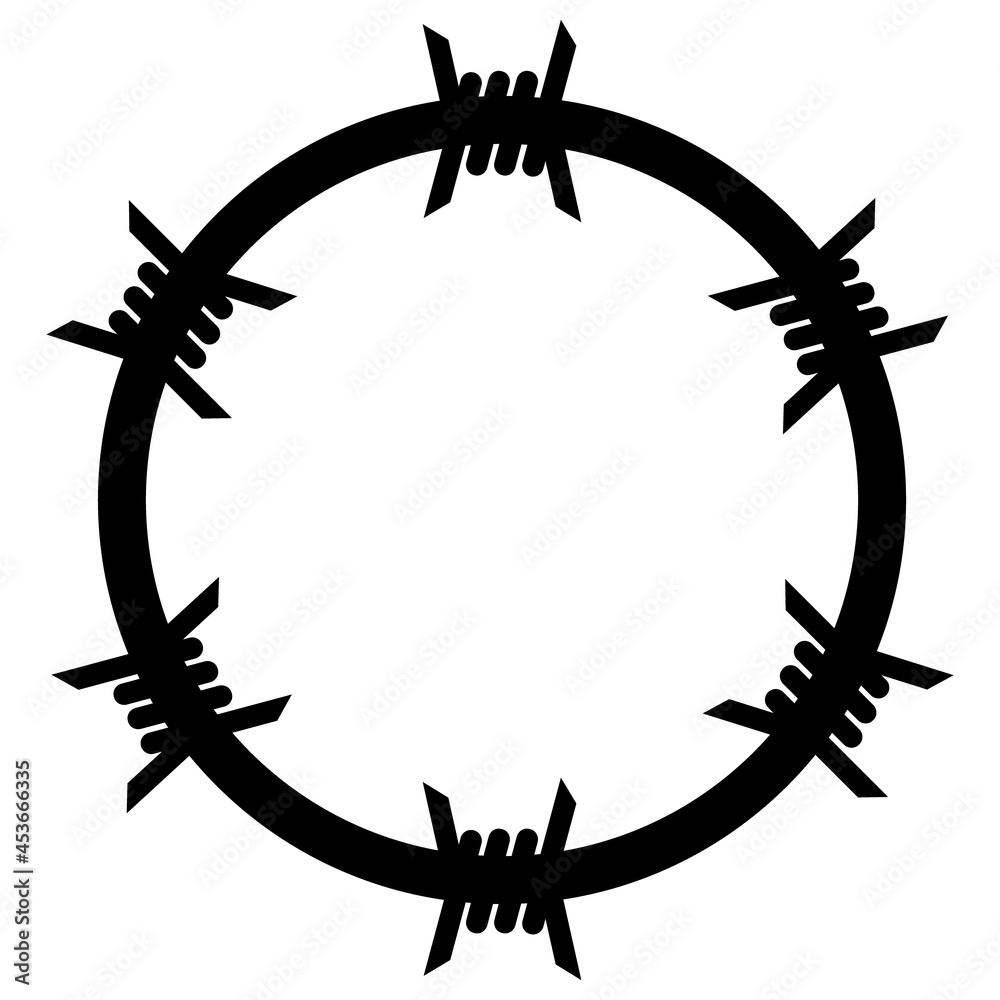 Barbed wire circle vector illustration. Flat illustration iconic design ...