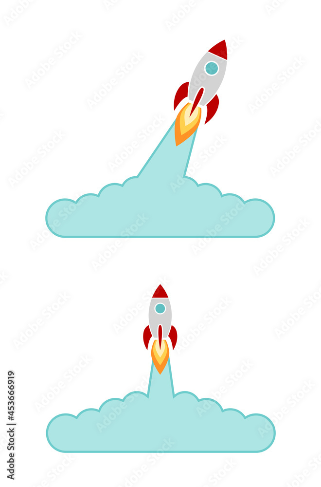 cartoon rocket launch start up Stock Vector | Adobe Stock