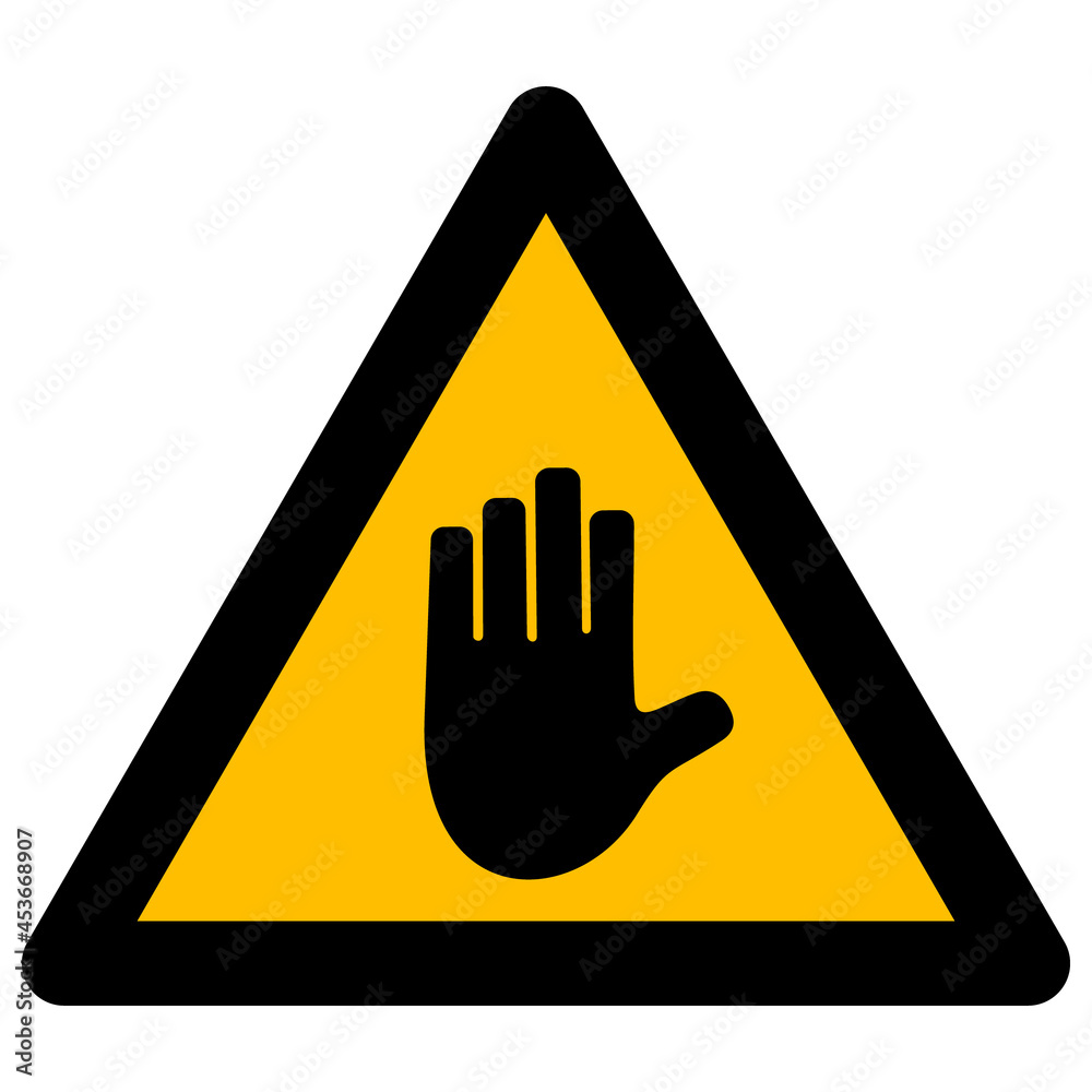 Hand touch warning vector illustration. Flat illustration iconic design ...