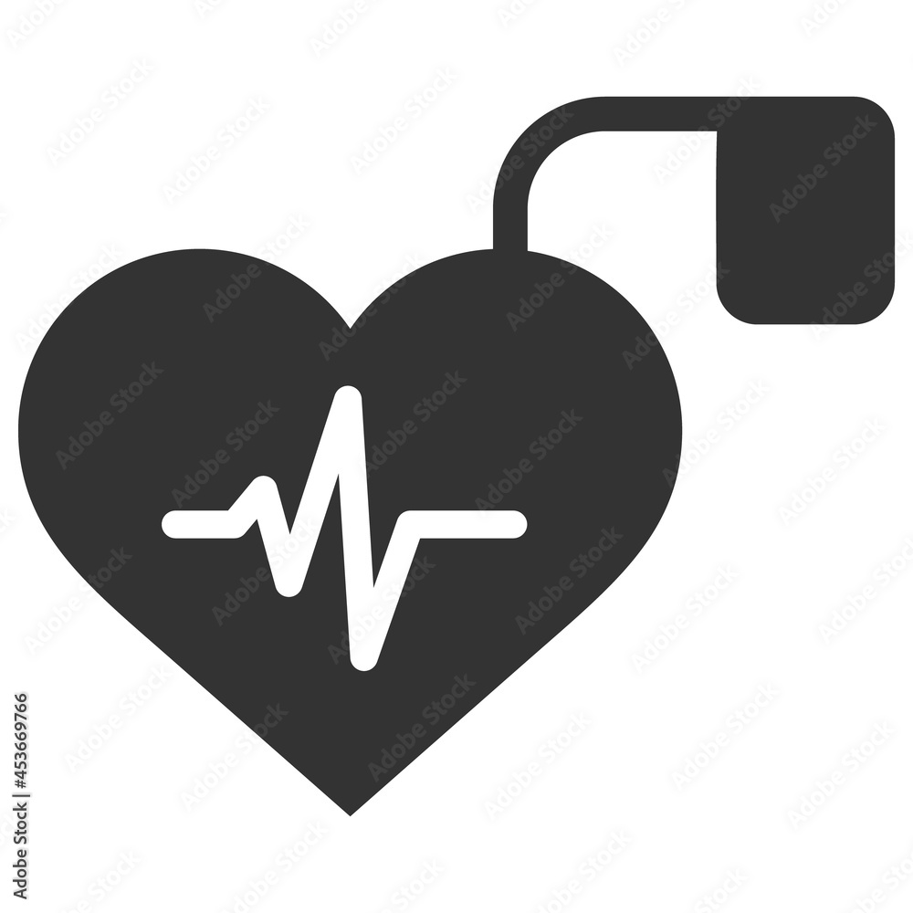 Pulse pacemaker vector illustration. Flat illustration iconic design of ...