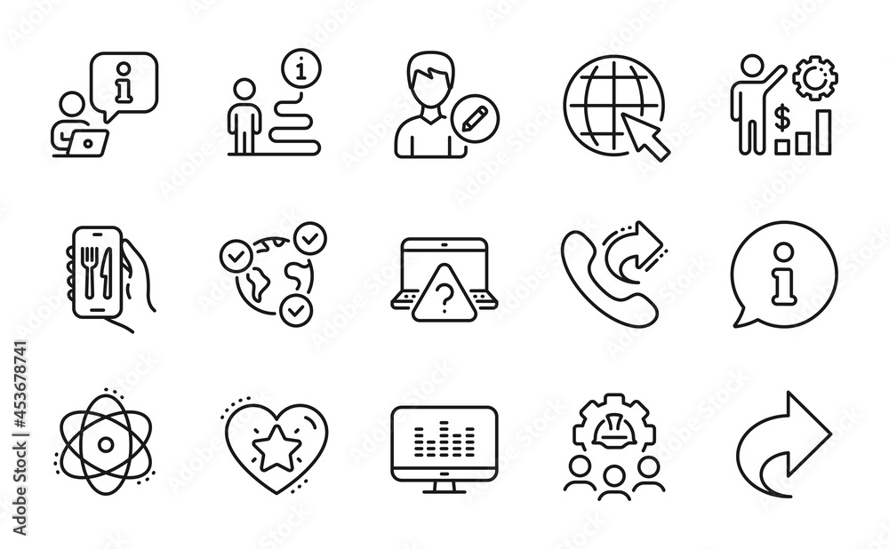 Technology icons set. Included icon as Online voting, Engineering team ...