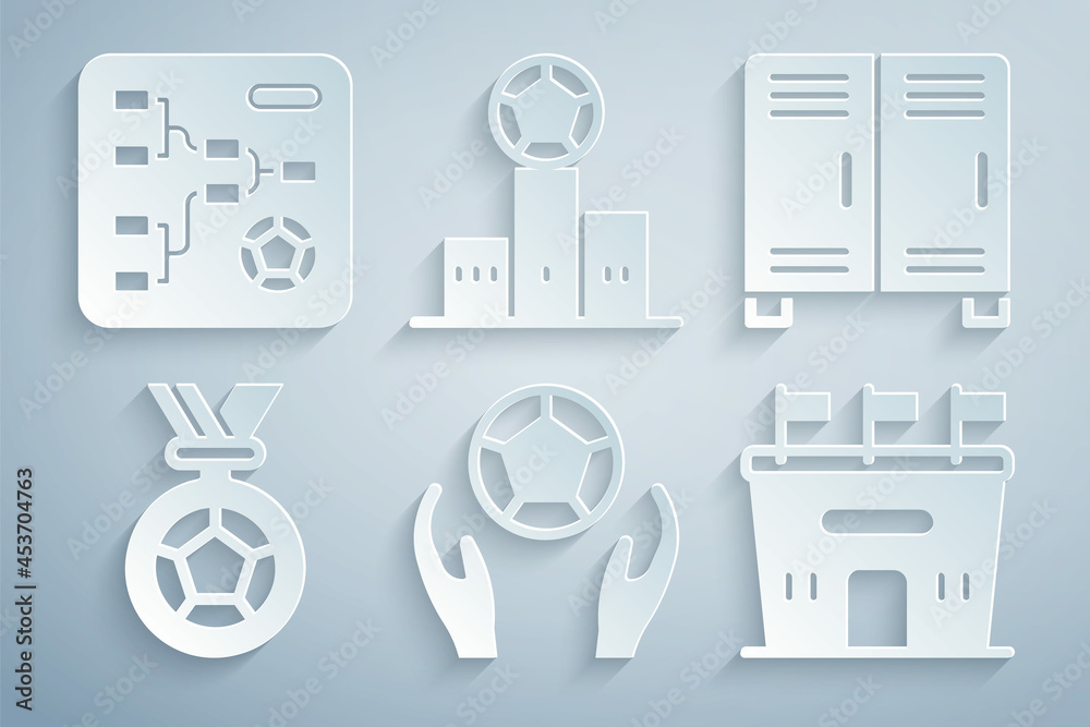 Set Soccer football ball, Locker or changing room, Football soccer ...